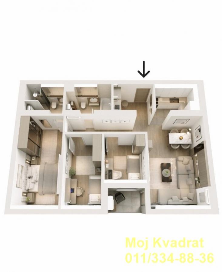 Prodaja, četvorosoban stan, 84m2, Novi Beograd Blok 60, Novi Beograd, Beograd | Estitor