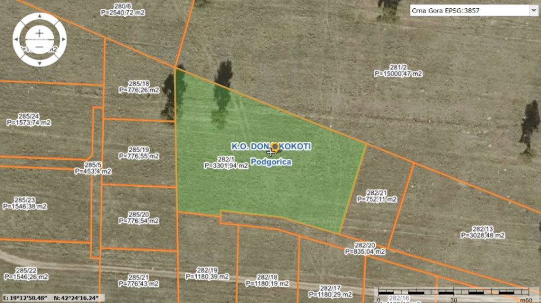 Land Lot for Sale, 3302m2, Donji Kokoti, Podgorica | Estitor